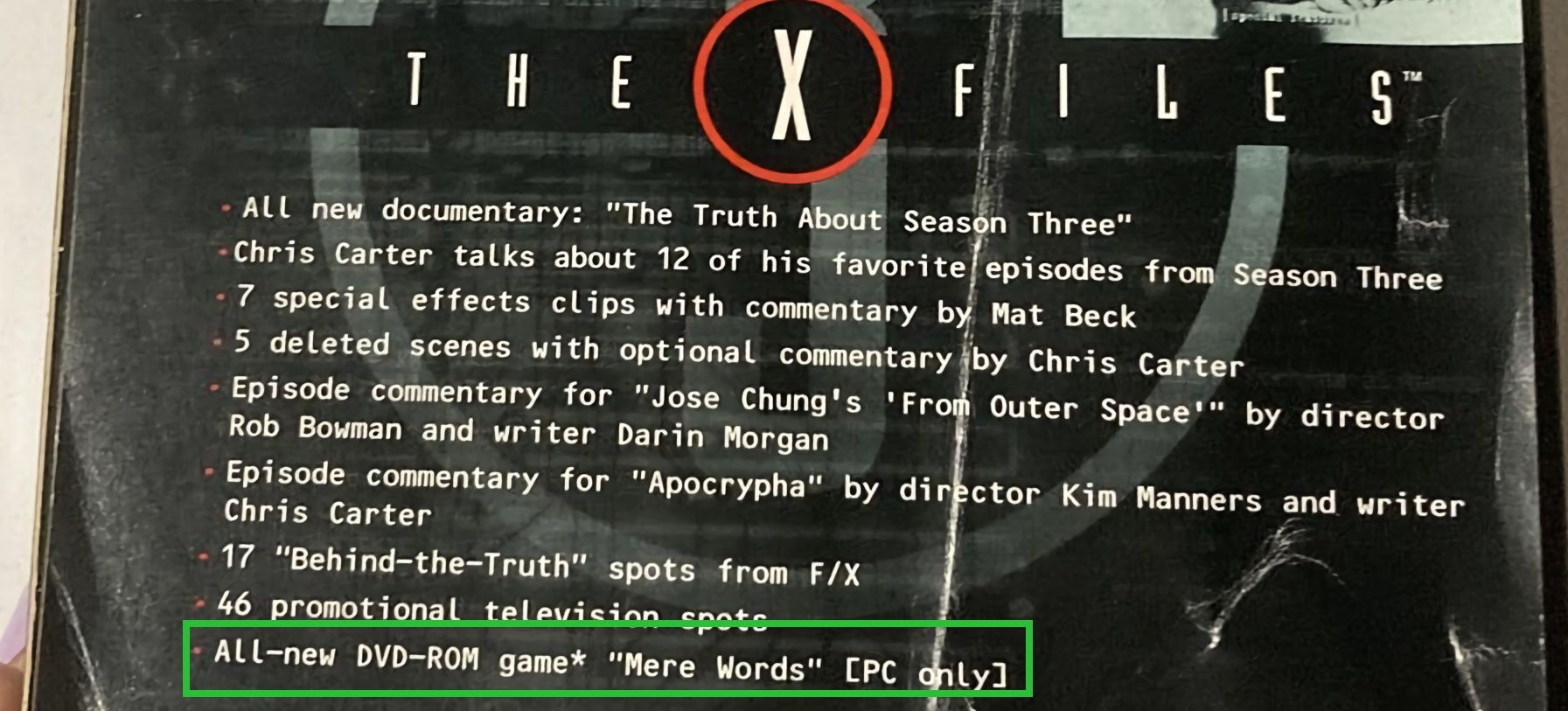 Extras dvd The X-Files • Cuarto Mundo